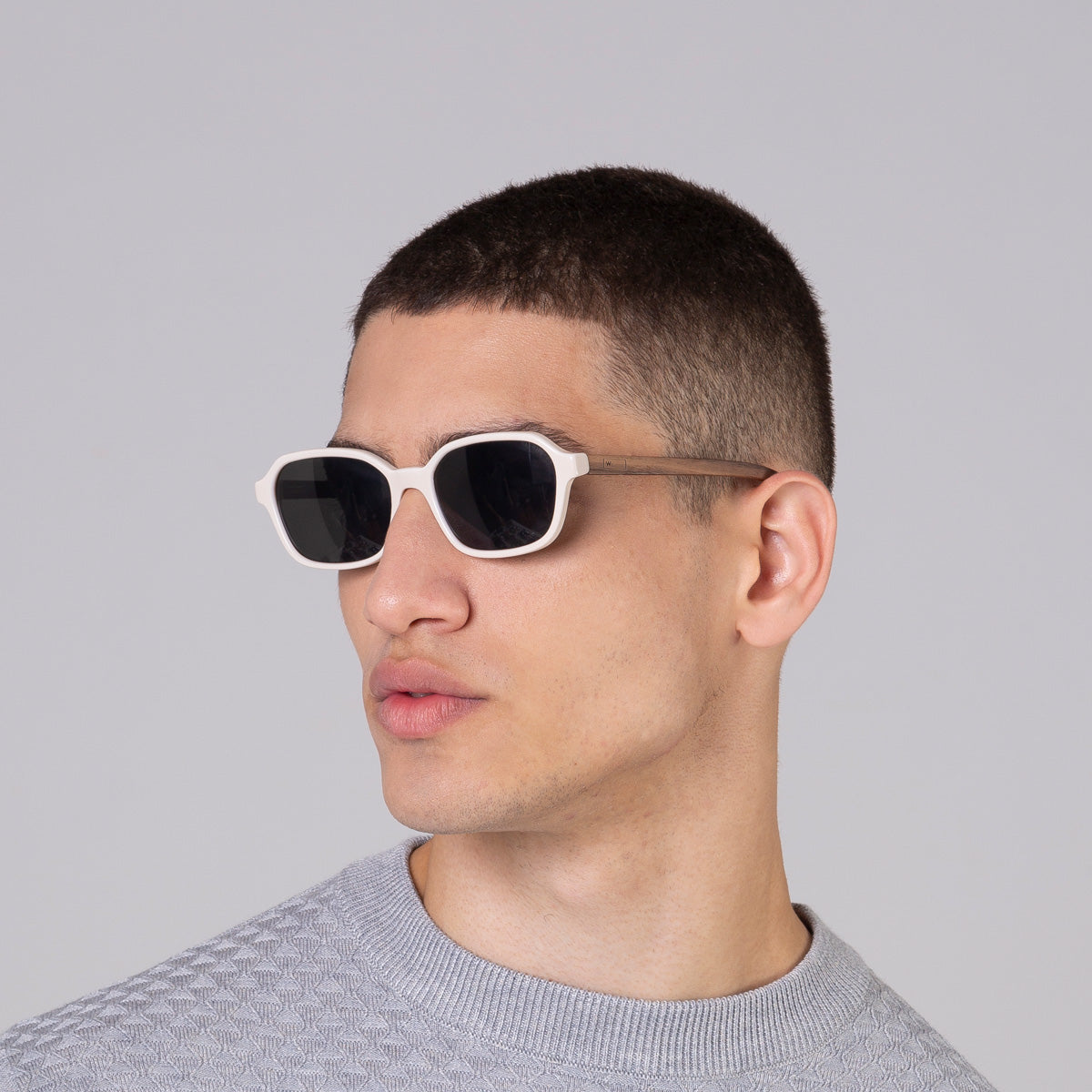 Óculos de Sol de Acetato com Madeira | Woodz Lee Off White